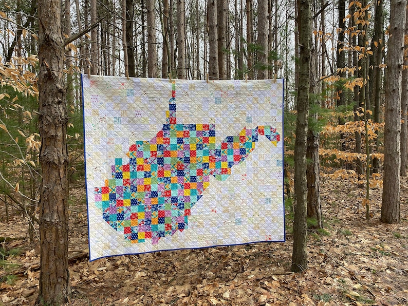 West Virginia - PDF PATTERN - A Pixelated Quilt - West Virginia State ...