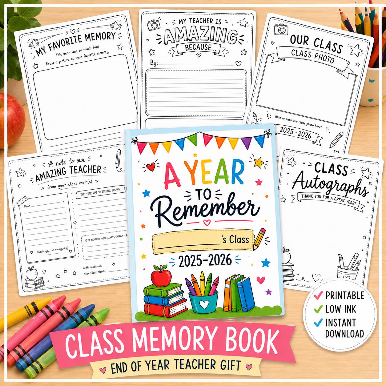 A Year to Remember Class Memory Book | End of Year Teacher Gift ...