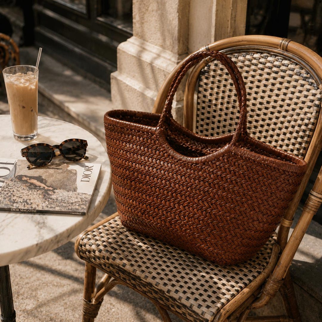 Handmade Woven Leather Tote Bag – Designer Leather Handbag, Large ...