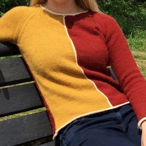 Coloured Panel Sweater Knitting Pattern (PDF File) - Etsy