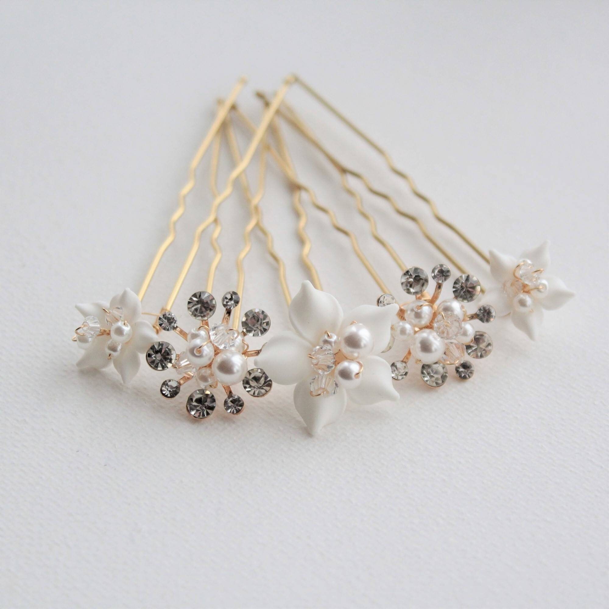 Crystal and Pearl Hair Pins, Starburst Hair Pins, Bridal Hair Pins ...