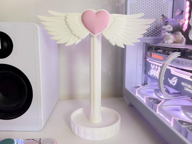 Customize Your Cute Angel Wings Headphone Stand – Coquette 3D Printed ...