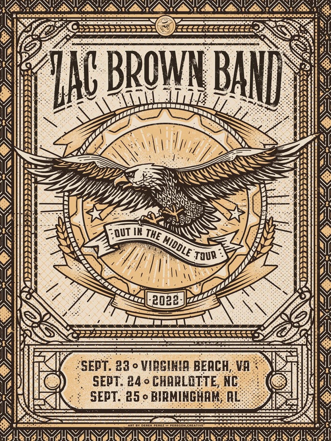 Zac Brown Band Out in the Middle Tour 2022 Artist Prints - Etsy