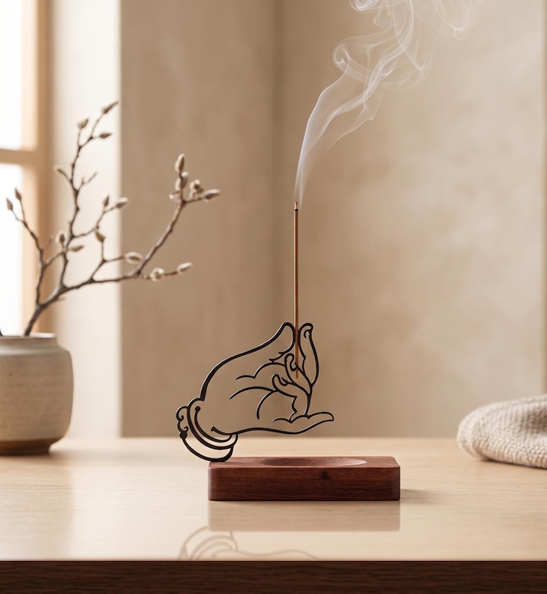 Minimalist Hand Incense Burner, Modern Incense Holder, Meditation Room ...
