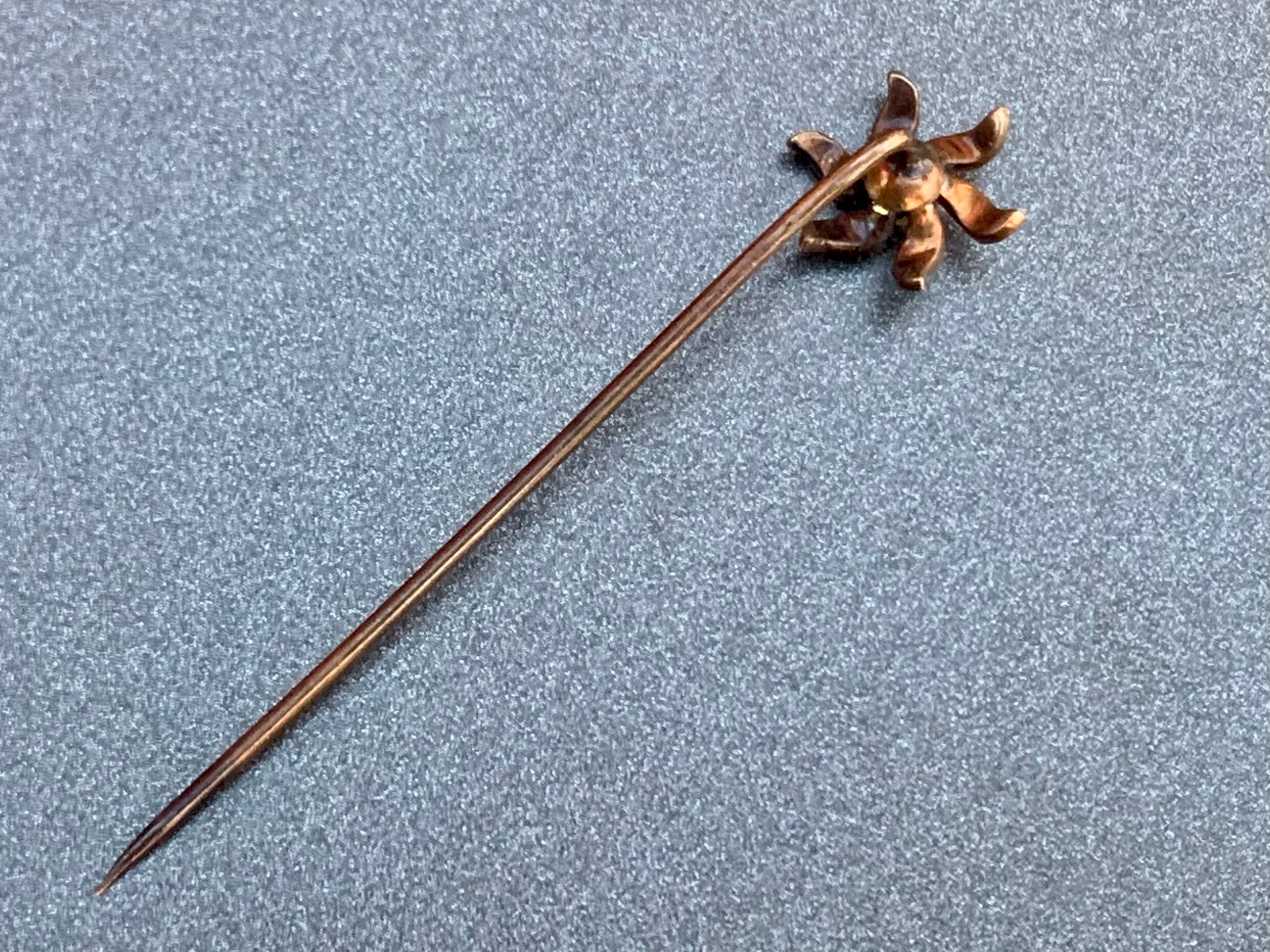 Antique Victorian Stick Pin 9K Gold 10K Gold Flower Seed Pearl | Etsy