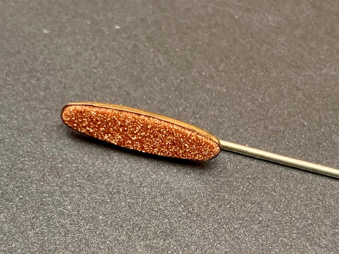 Antique Victorian Stick Pin Goldstone Cabochon Gold Filled Vintage Pin ...