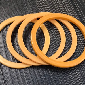 Vintage Bakelite Bangle Spacers Stack of Yellow Bracelets Set of 4 ...