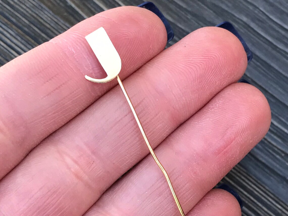Vintage Stick Pin 14K Letter J Initial Pin Hat Lapel Jewelry | Etsy
