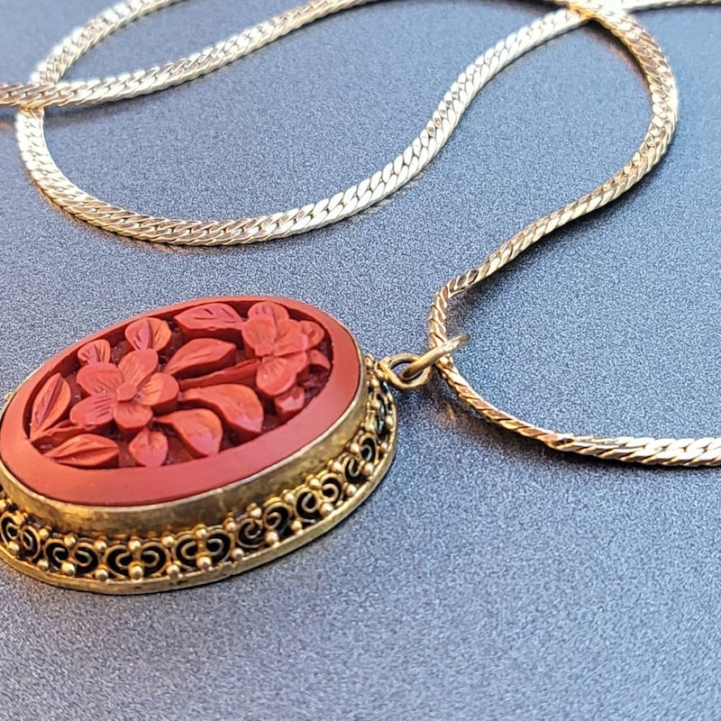 Cinnabar Pendant - Etsy