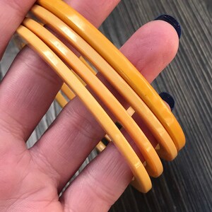 Vintage Bakelite Bangle Spacers Stack of Yellow Bracelets Set of 4 ...