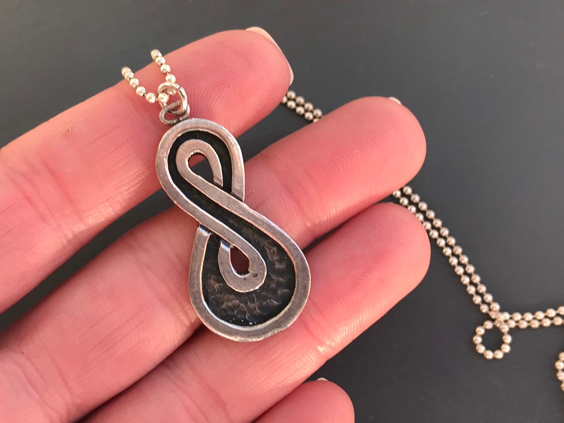 Sterling Silver Infinity Symbol Figure 8 Pendant Vintage Fine | Etsy