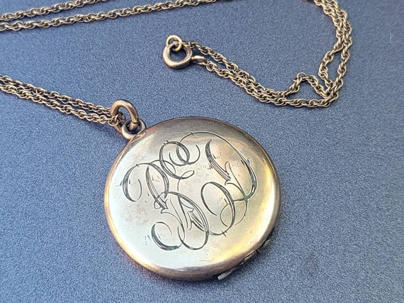 Antique Victorian Gold Locket Bird Eagle Mountains Pe… - Gem