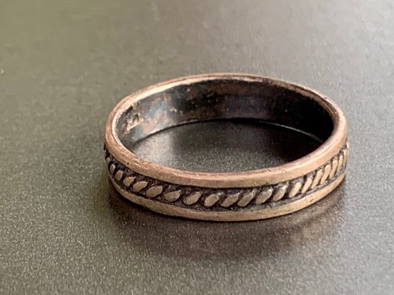 Mens Sterling Silver Ring Rope Ring Unique Wedding Ba… - Gem