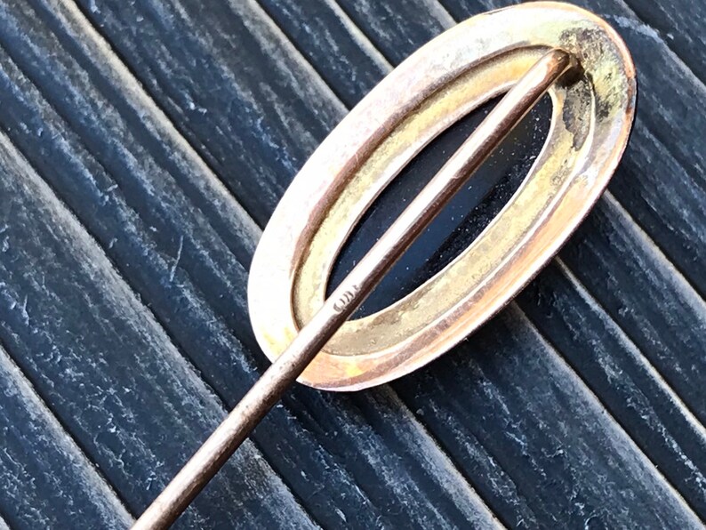 Antique Victorian Stick Pin 10K Gold Cameo Hardstone Black | Etsy