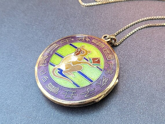 Vintage Sterling Chinese Import Monkey Locket Chinese… - Gem