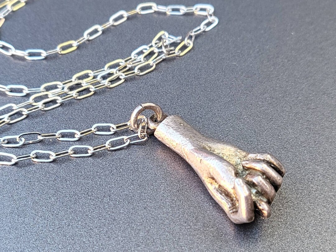 Vintage Sterling Hand Pendant Necklace Figa Fist Solid - Etsy