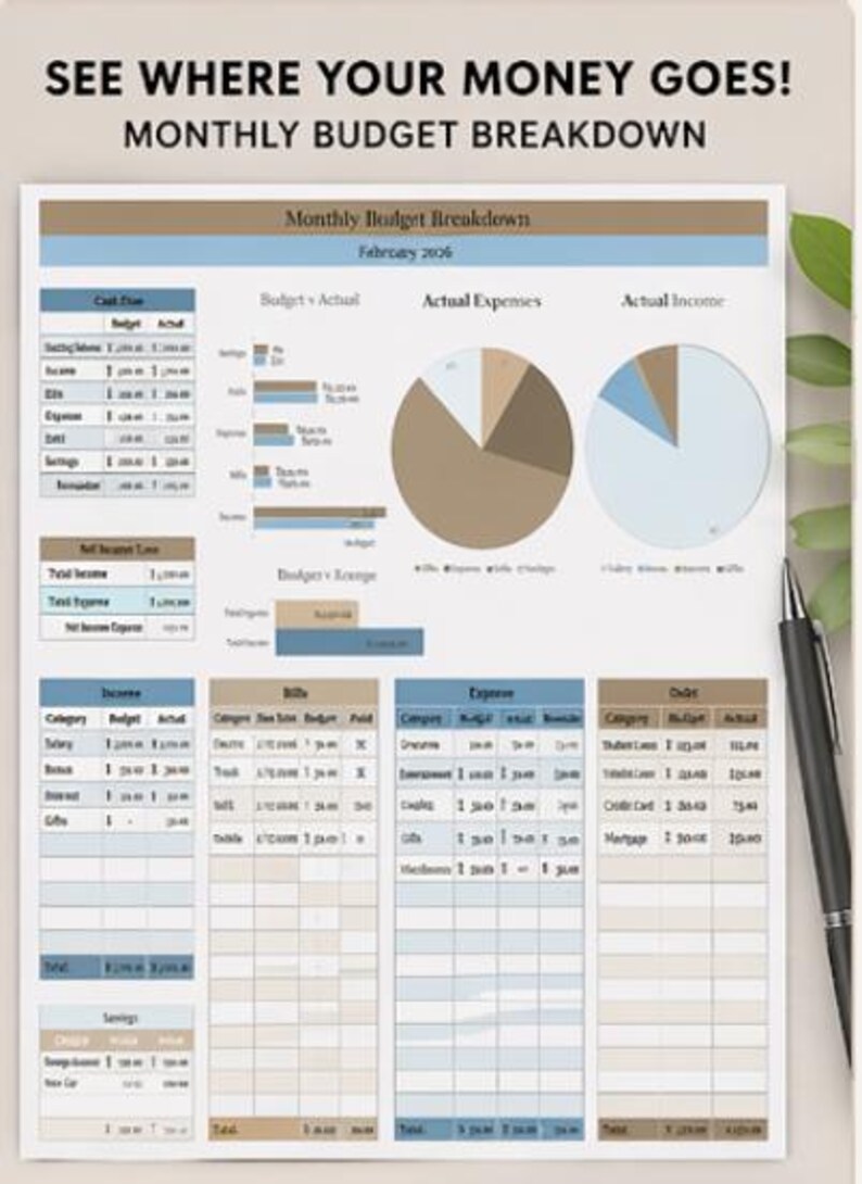 ADHD Budget Planner Spreadsheet, Automated Bill Tracker, Monthly ...