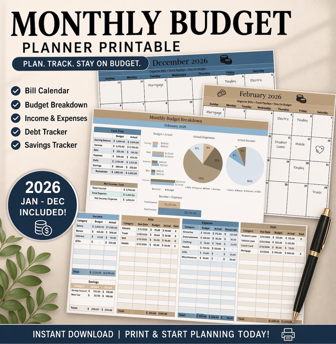 ADHD Budget Planner Spreadsheet, Automated Bill Tracker, Monthly ...