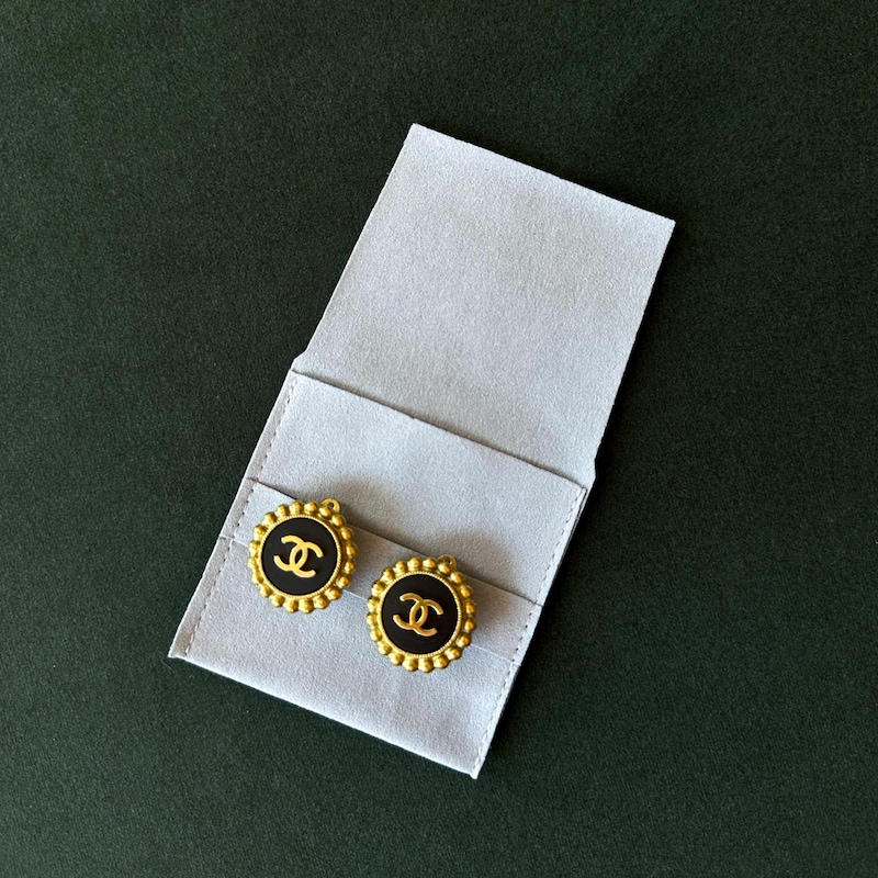 Chanel Logo Gold Earrings - Etsy
