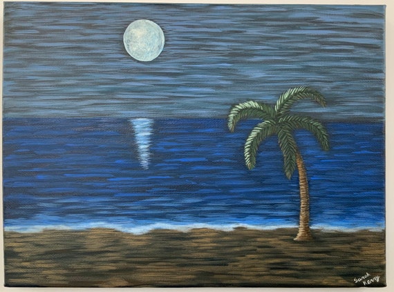Night Beach Painting