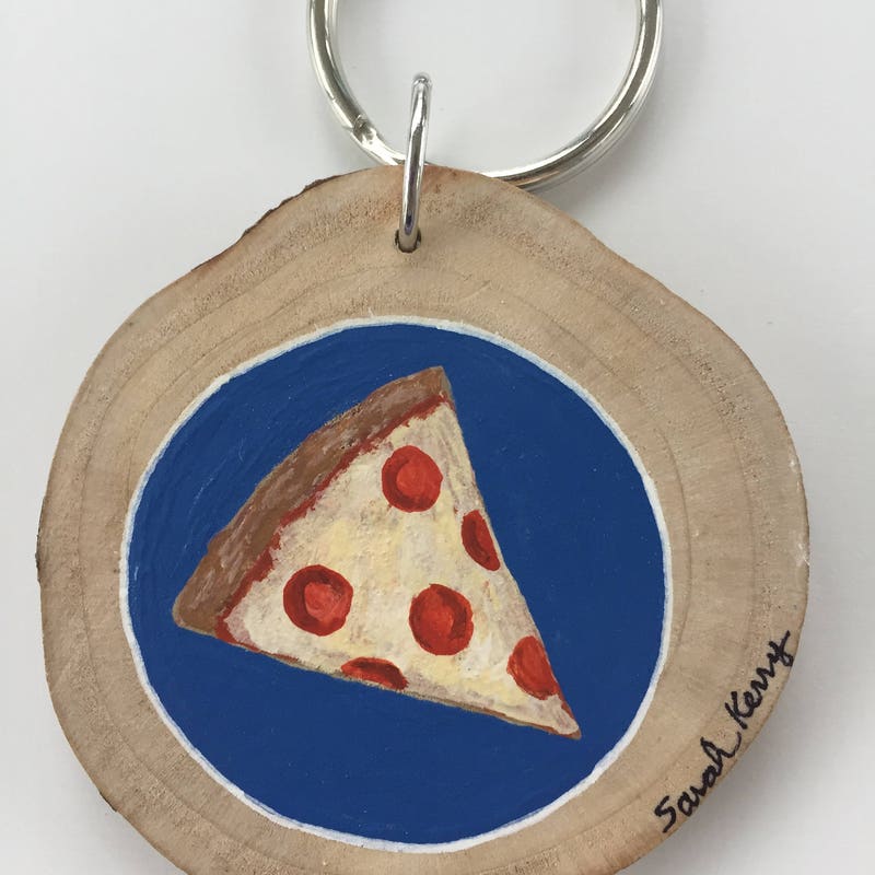 Pizza Keychain - Etsy