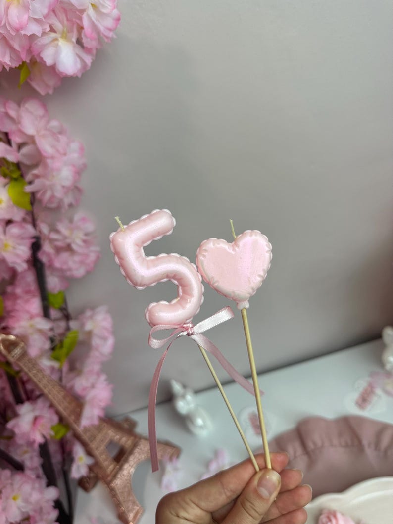 Custom Birthday Candles, Number Toppers, Rose Butterfly Heart Shapes - Etsy