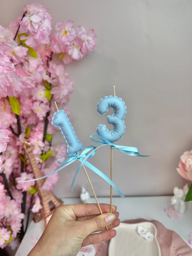 Handmade Candles Balloon Numbers, Birthday Cake Decor - Etsy