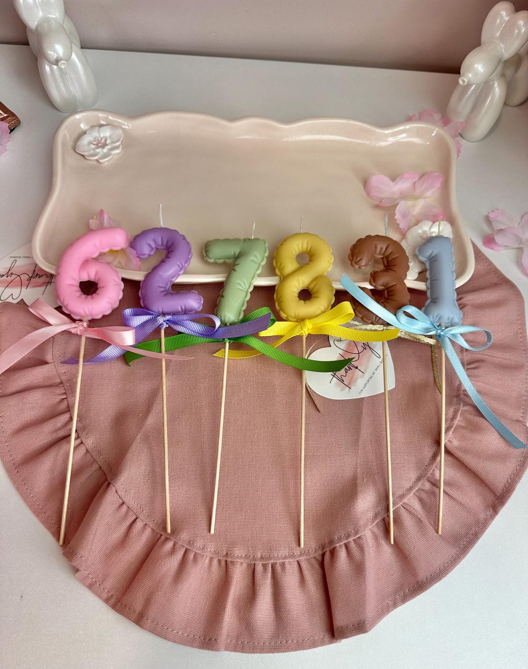 Handmade Candles Balloon Numbers, Birthday Cake Decor - Etsy