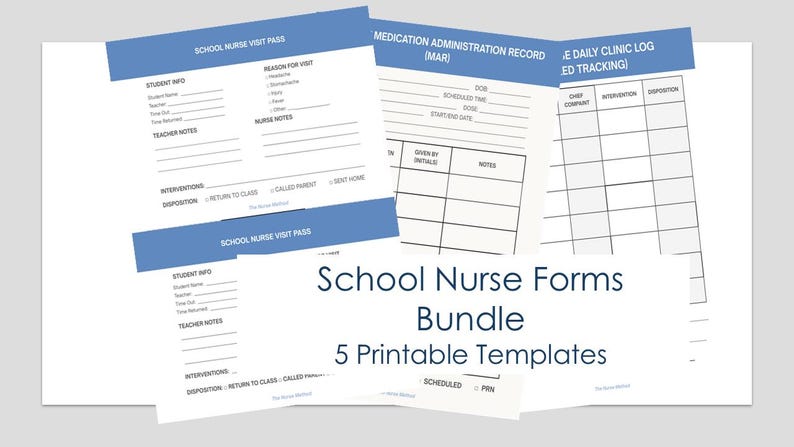 School Nurse Forms Bundle | Health Office Documentation Kit | MAR ...