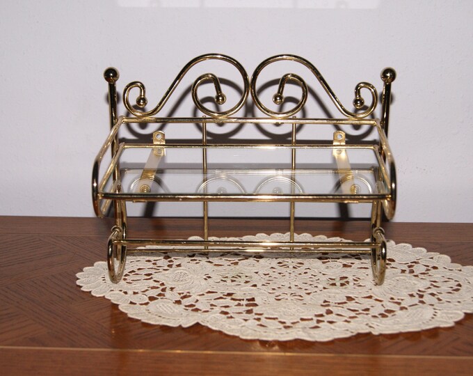 Brass & Glass Wall Mount Accent Shelf - Homco, Home Interiors Gifts ...