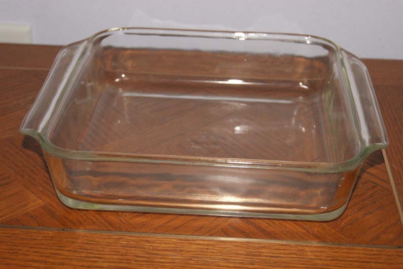 Vintage Fire King Clear Glass Baking Dish: 8.5" Square Casserole - Etsy