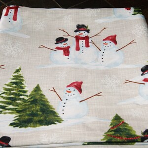 Vtg Snowman Tablecloth 60 X 120 Christmas Holiday Table Cloth by St ...