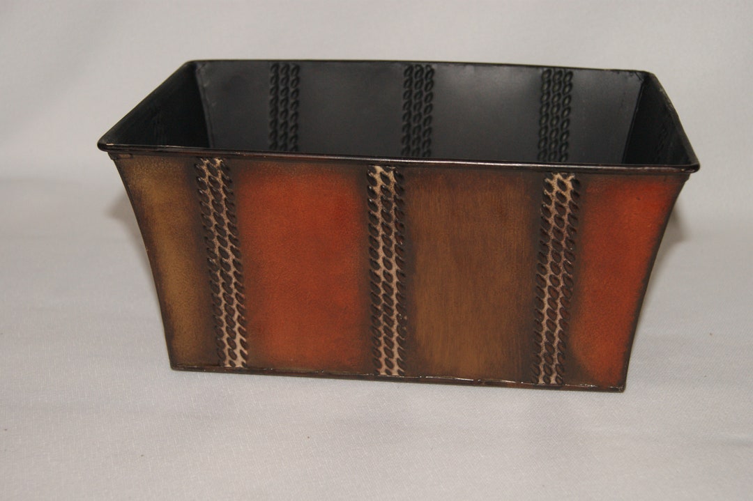 Metal Planter Box - Embossed Rope Design - Etsy