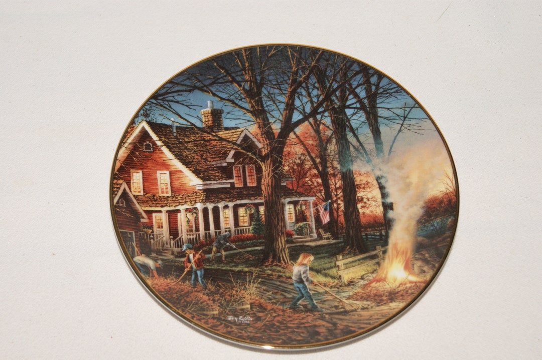 Terry Redlin autumn Evening Collector Plate 14514A COA Orig Box 1994 - Etsy