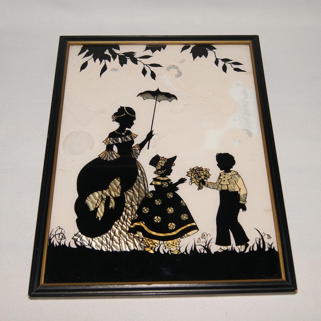 Reverse Painted Silhouettes - B. E. 25 Little Colonial Sweethearts ...