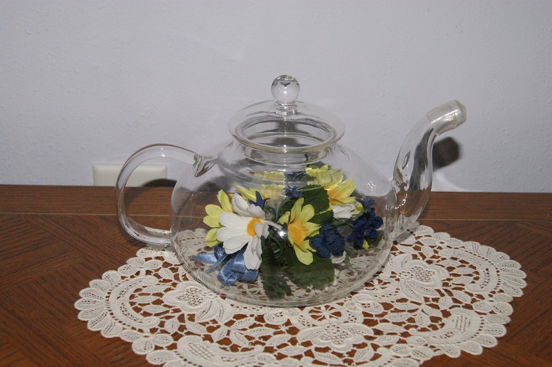 Clear Glass Teapot Tea Pot - Perfect for Craft Painting Design or ...