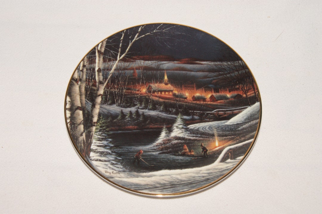 Terry Redlin "wintertime" Collector Plate - 1088A - COA - Orig Box - Etsy