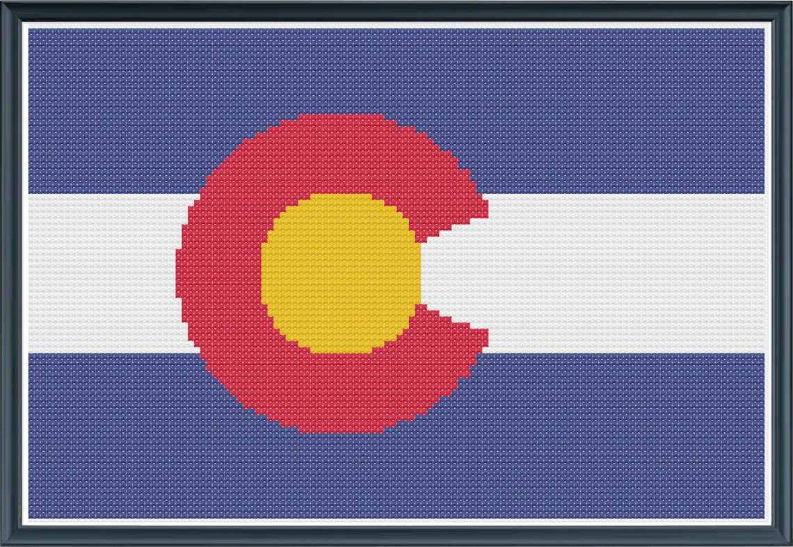 Cross Stitch Pattern - Colorado Flag, State Pride, Mile High City ...