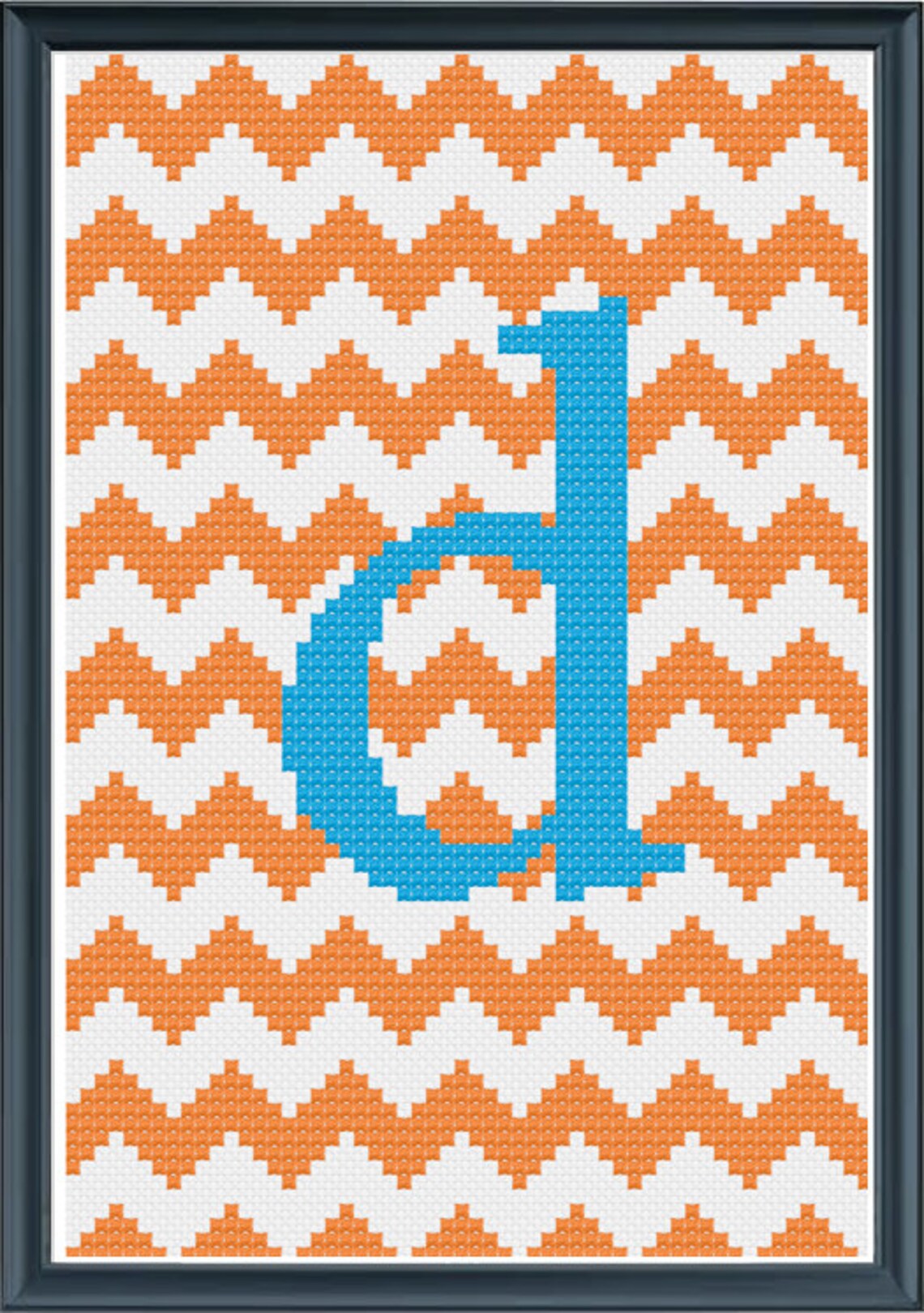 Cross Stitch Pattern Monogram Letter D Initials - Etsy
