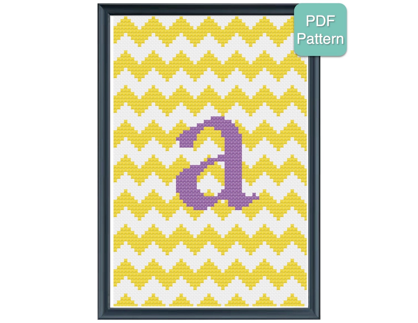 Cross Stitch Pattern - Monogram - Letter A - Initials, Personalized ...