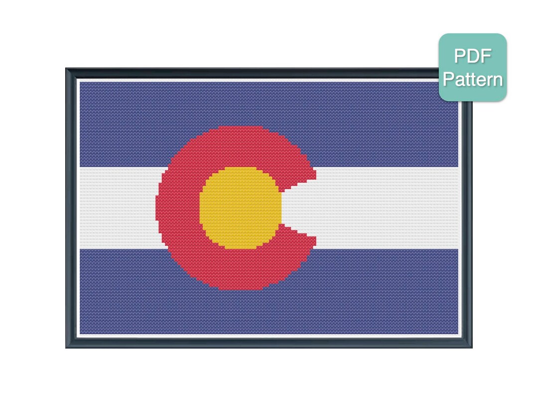 Cross Stitch Pattern - Colorado Flag, State Pride, Mile High City ...