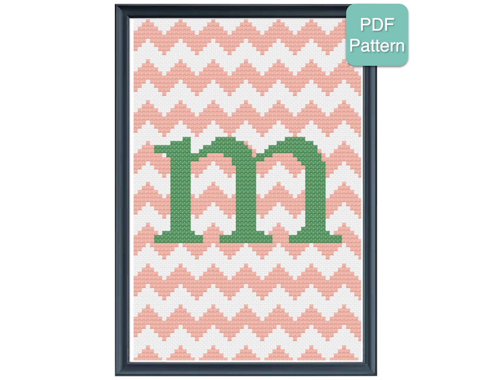 Cross Stitch Pattern - Monogram - Letter M - Initials, Personalized ...