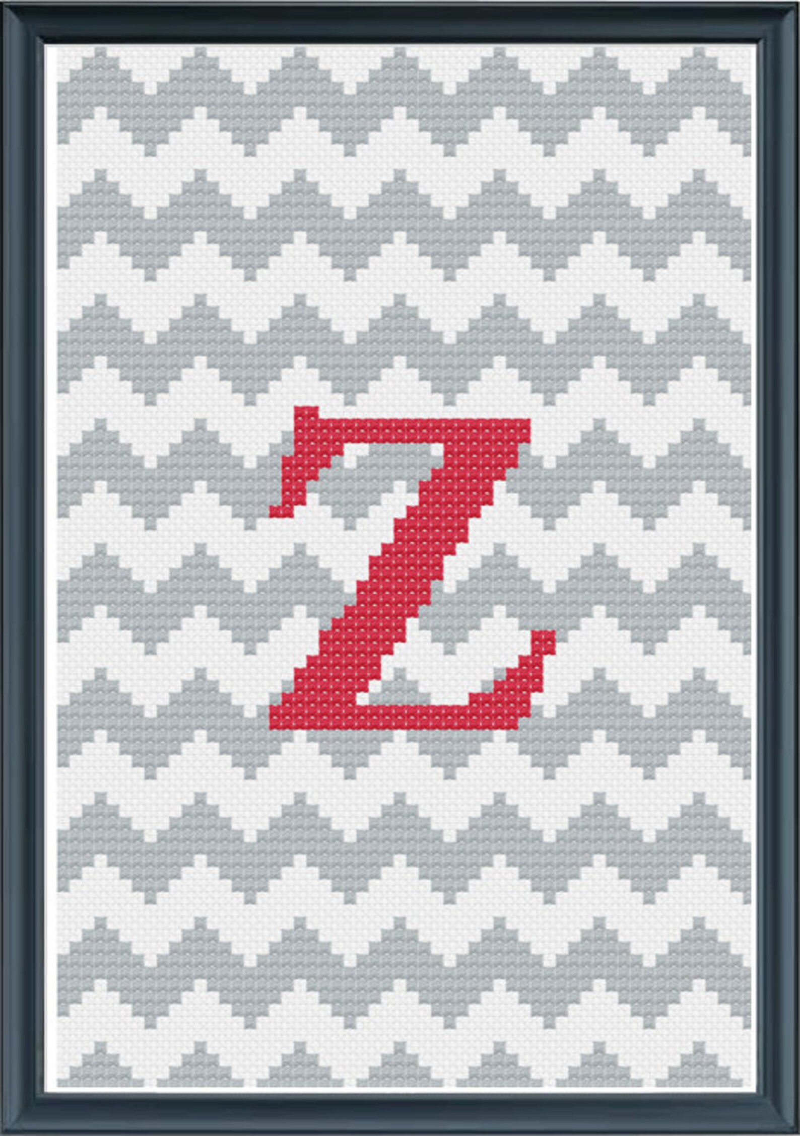 Cross Stitch Pattern - Monogram - Letter Z - Initials, Personalized ...