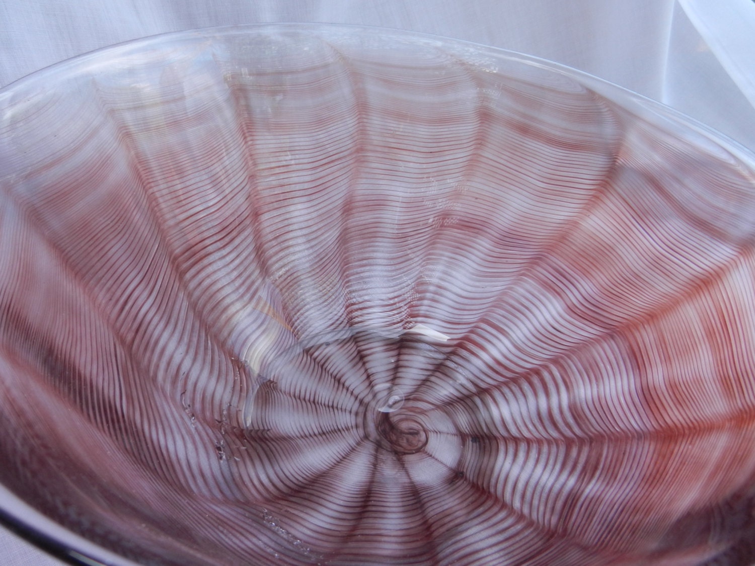 Handblown Copper Ruby Glass Bowl With Spiderweb Pattern - Etsy