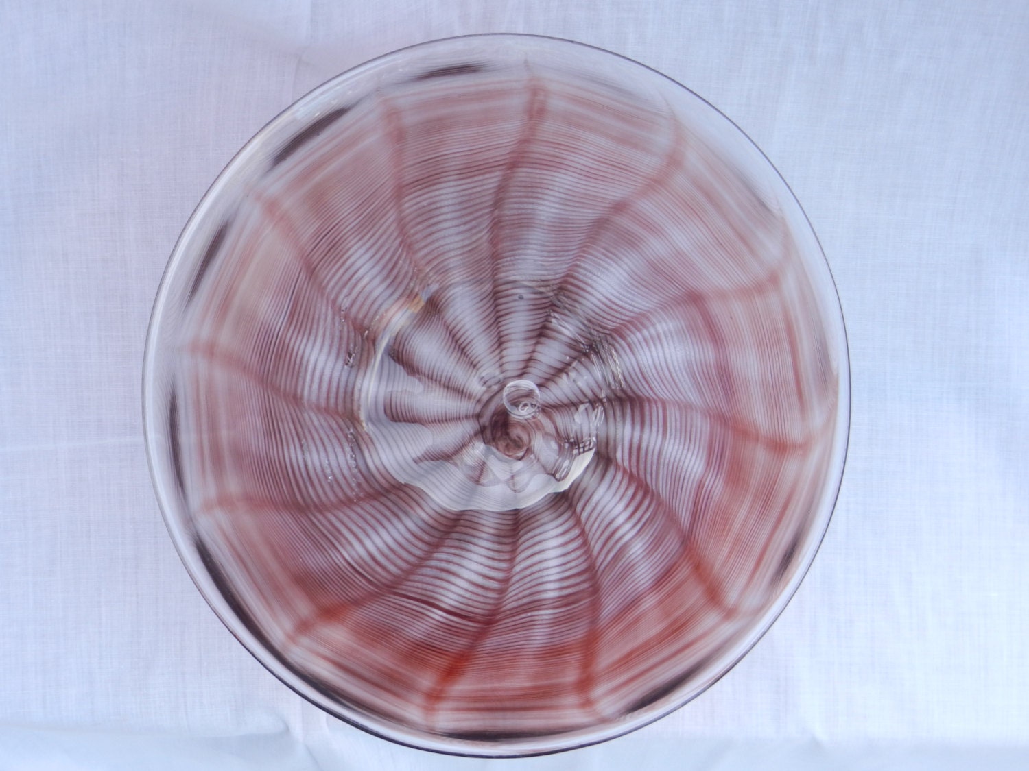 Handblown Copper Ruby Glass Bowl With Spiderweb Pattern - Etsy