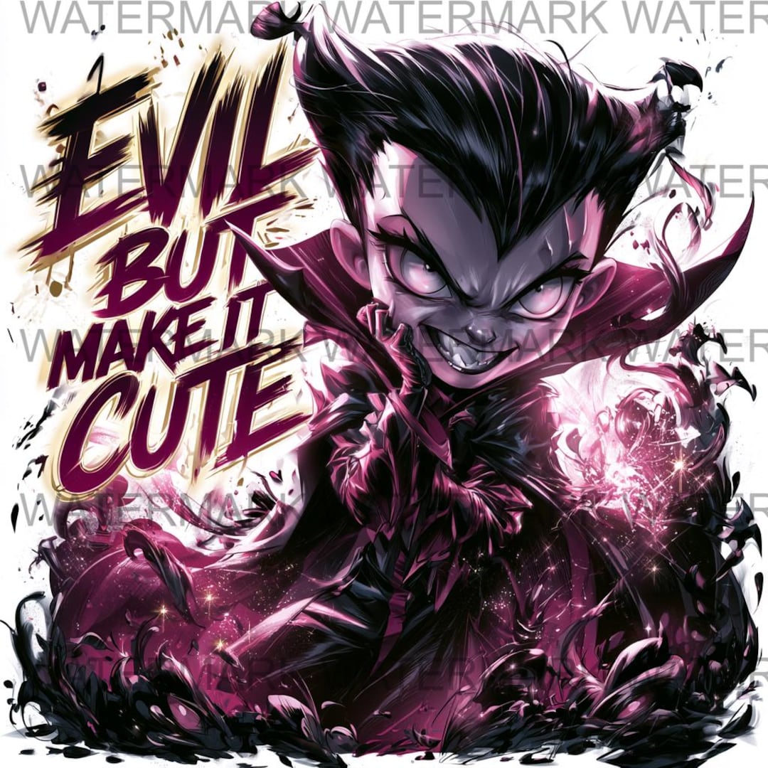 Chibi Devil PNG | Kawaii Goth Sublimation Design (set of 4) - Etsy