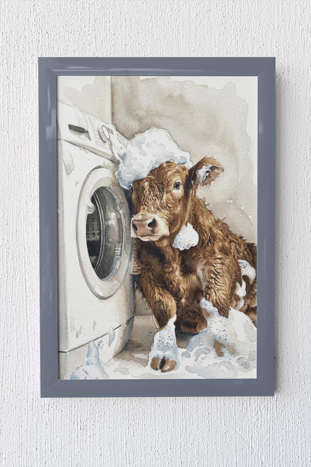 Cow Wall Art, Farm Animal Print | Rustic Farmhouse Decor, Cow Bathroom ...