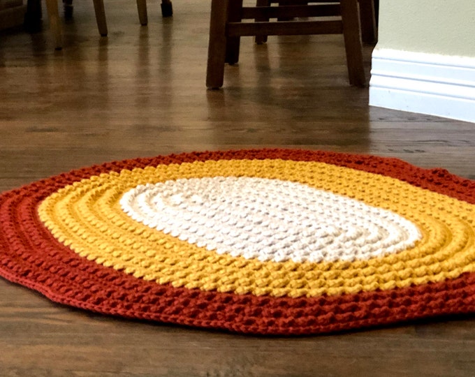 CROCHET RAG RUGS Like Grandma Rug Pattern Crocheted Wool Yarn 1933 E ...