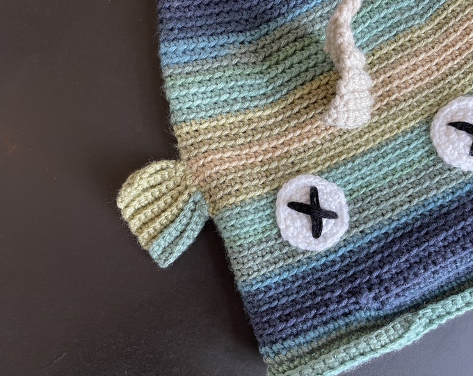 Fleece Fish Beanie - Handmade Colorful Trout Beanie - Warm & Cozy ...