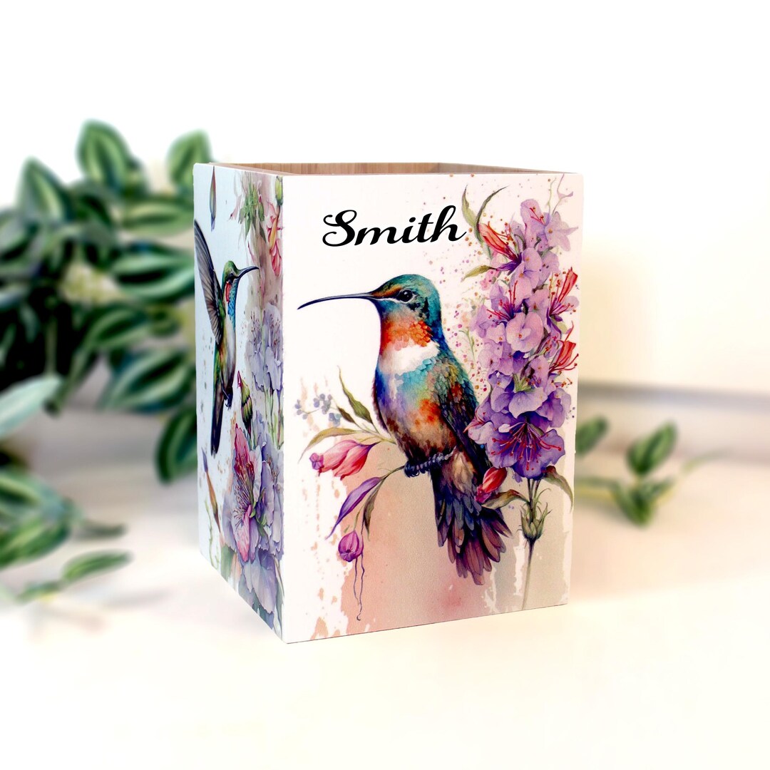 Hummingbirds Utensil Holder, Eco-friendly Bamboo Wood, Beautiful ...